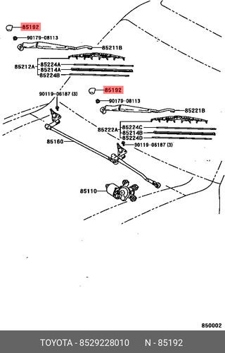 Genuine OE windshield wiper arm cap, 8529228010 for TOYOTA 85292-28010 ...