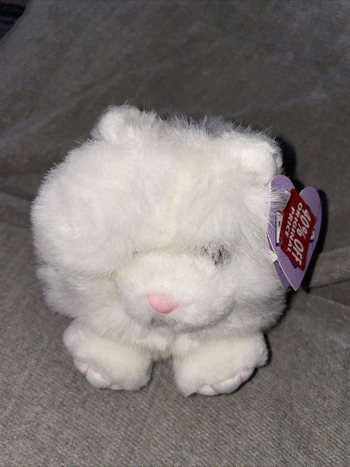 Puffkins Paws White CAT Plush 1994 Swibco Small Puffy Toy Cat Vintage ...