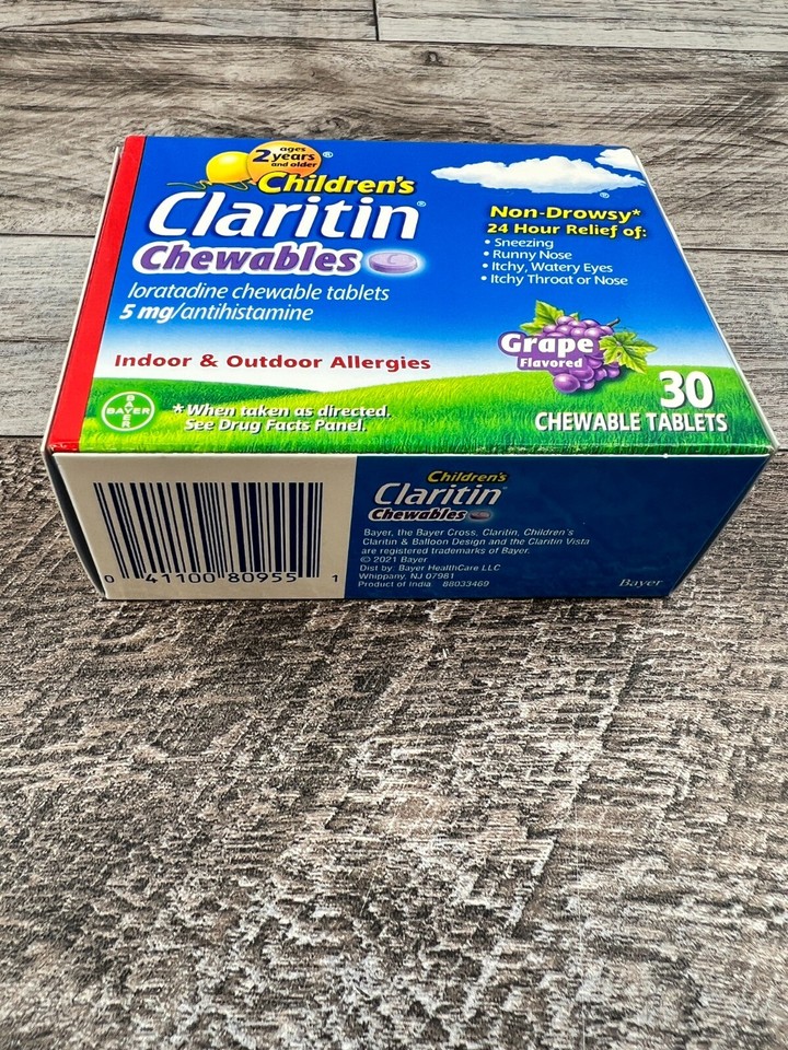 Children's Claritin Grape Chewables 24 Hour Allergy Relief 30 Tablets ...