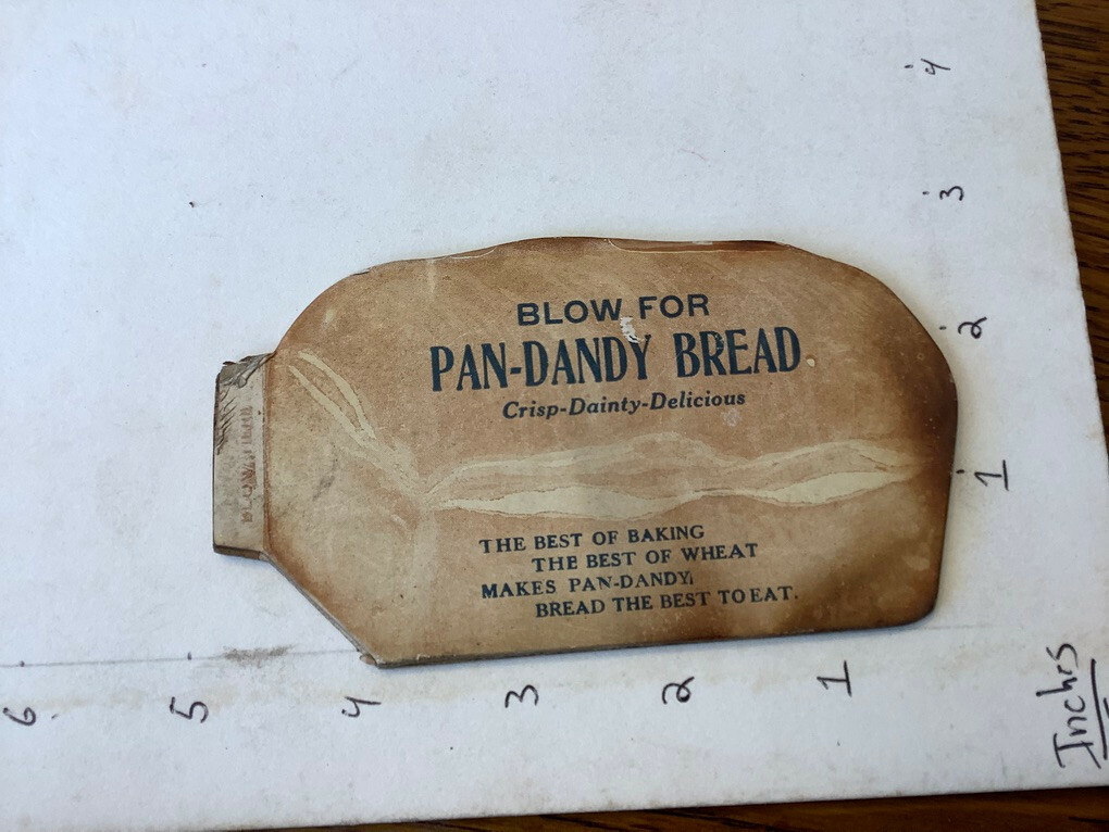 Orig: 1910 BLOW for PAN-DANDY BREAD (makes NOISE) new england baking ...
