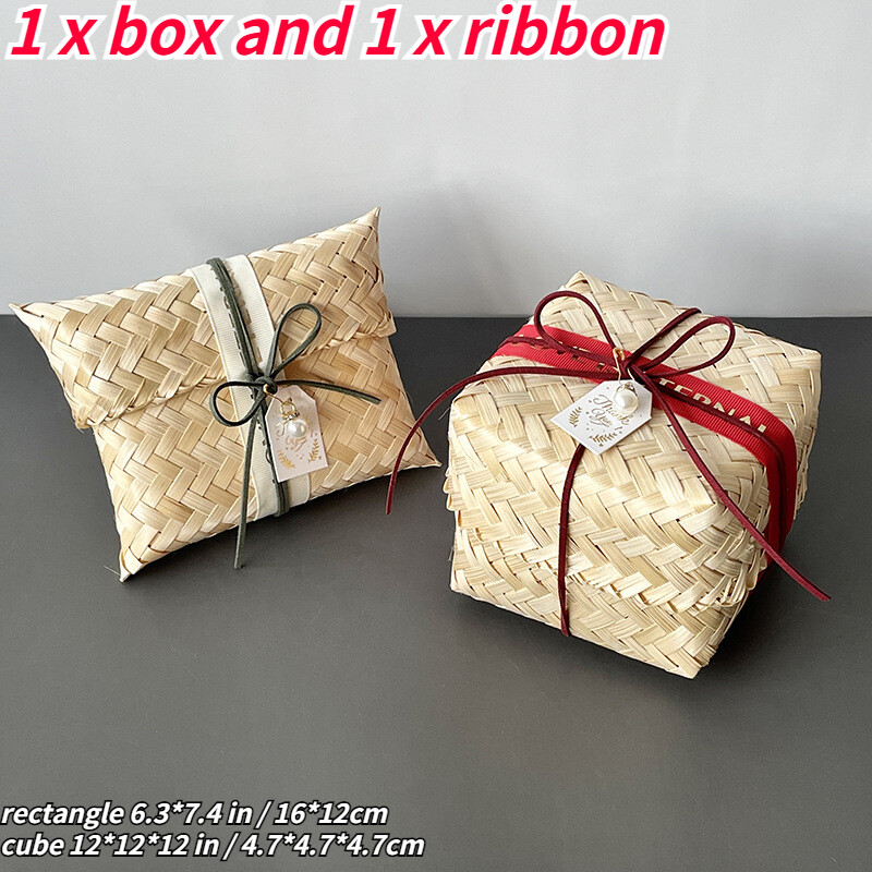 1pc Bamboo Wedding Favours Sweet Candy Box Small Gift Basket with ...