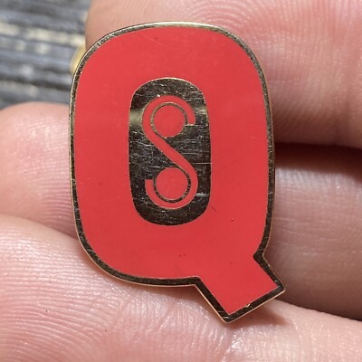 Vintage Big Letter Q Red Lapel Pin Vest Collectible EUC K253 | eBay