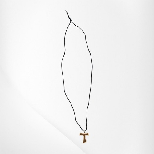 Wood Tau Cross on Black Rope Religious Faith Fashion Necklace | eBay