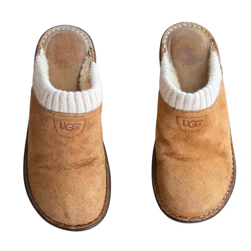 UGG Australia Gael Women's Suede Sheepskin Knit Trim Mule Clogs size 7 ...