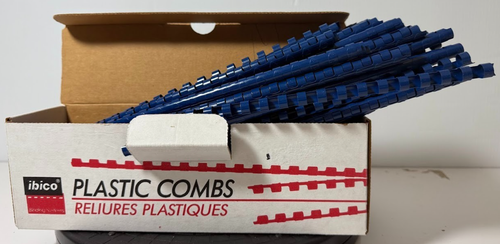 Ibico 3/8in Blue Plastic GBC Comb Binders - 100 Combs - 19 Hole Book ...