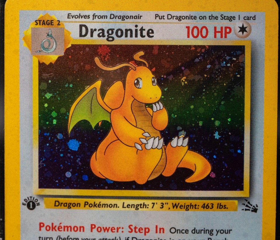 Dragonite 4/62 First Edition Holo Rare - Fossil Deko Card Pokemon 1999 ...
