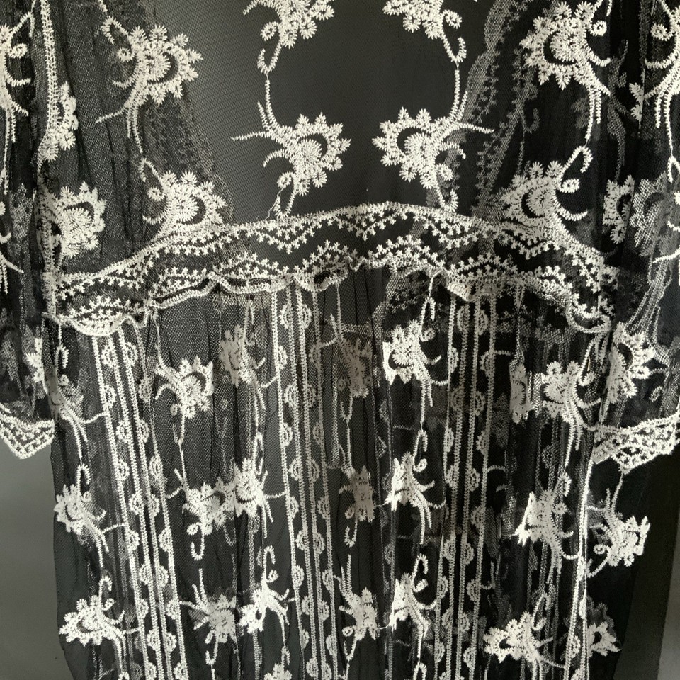 Modern Bohemia Miami Sheer Lace Kimono Duster Women’s M Ivory ...