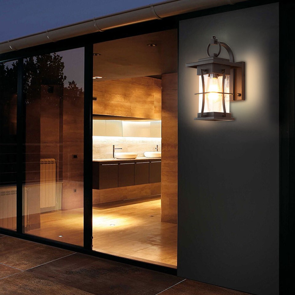 Rustic Outdoor Wall Light Fixture Retro Porch Patio Yard Wall Lantern ...