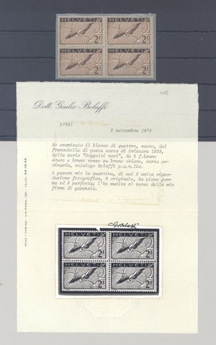 Switzerland Michel Number 245x, 2 Fr. Carrier Pigeon ** Block of Four ...