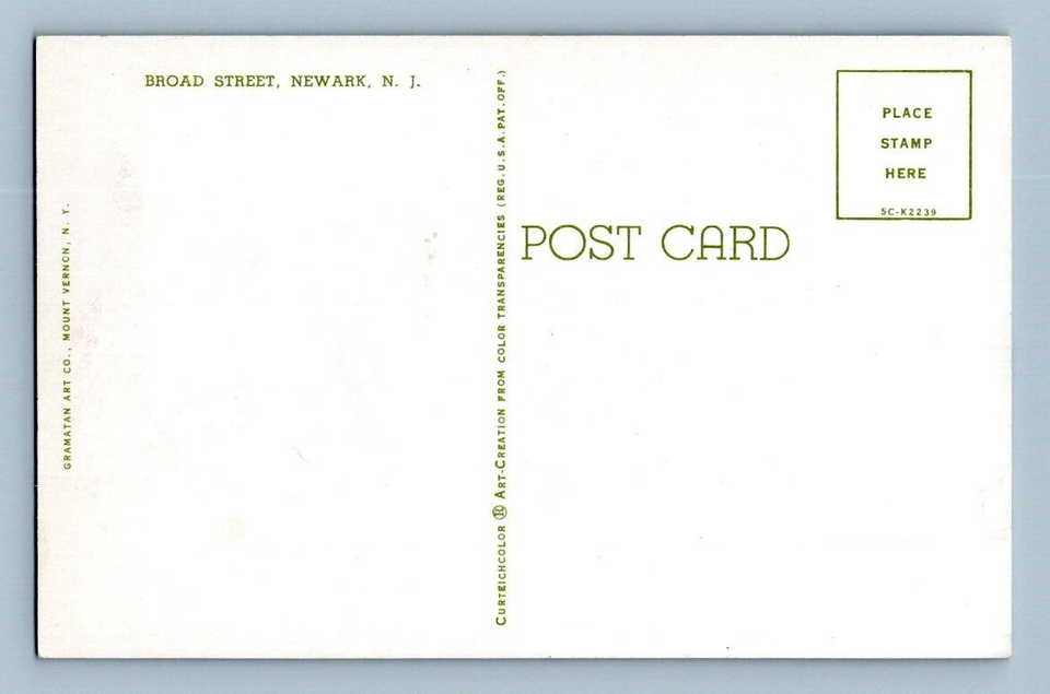 1950'S. BROAD STREET, NEWARK, NJ. POSTCARD ST6 | eBay