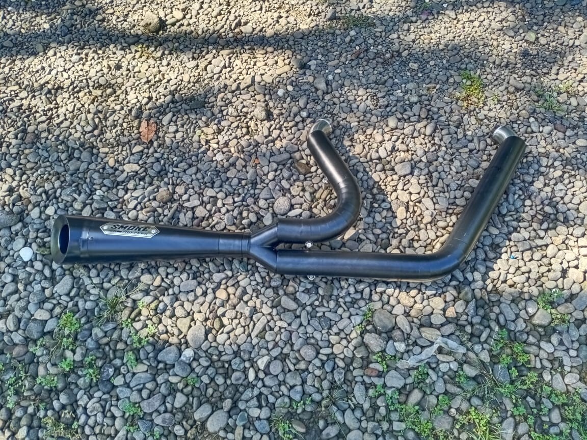 Custom Exhaust pipes system 2 Into 1 Fit 1998-2022 Harley Davidson ...