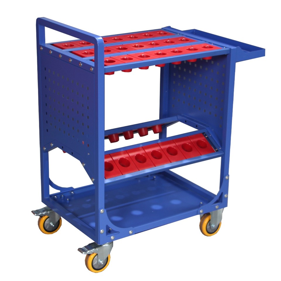 CNC Tool Cart BT40 Mobile Tool Rack CNC Tool Cart 35 Capacity CAT40 ...