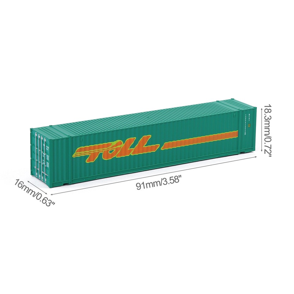 Evemodel 3pcs N Scale 48ft 1:160 Shipping Container 48' Cargo Box with ...
