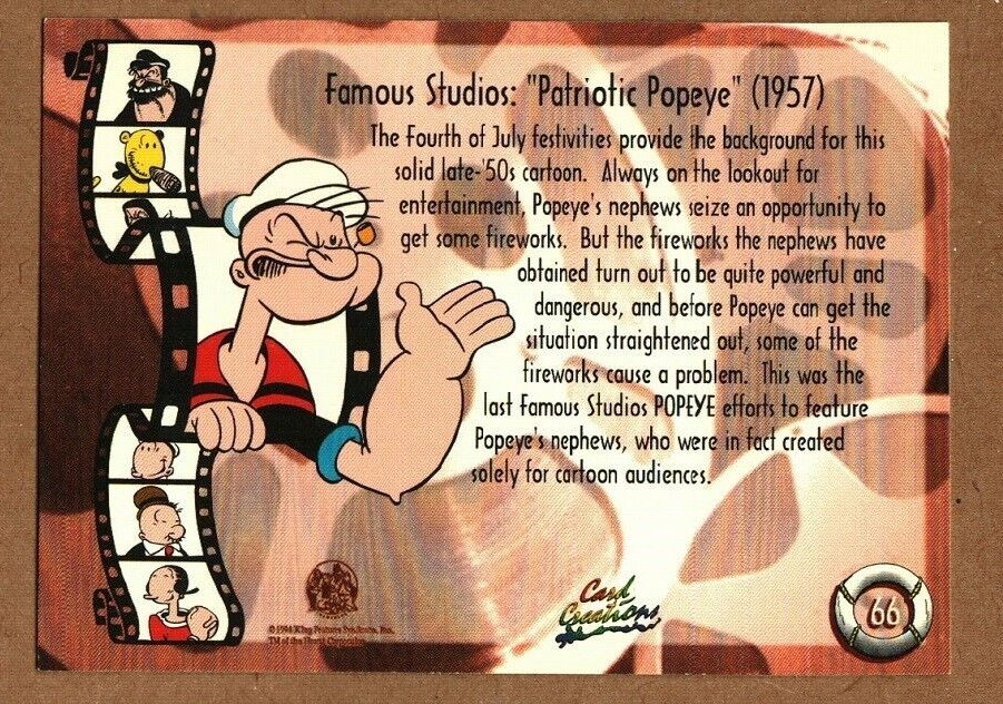1994 Popeye the Sailorman Collector Card #66 PATRIOTIC POPEYE 1957 | eBay