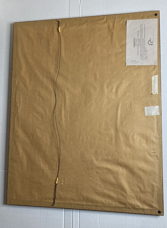 VINTAGE LARS LARSEN “ABSENT” SIGNED FRAMED NUMBERED PRINT DUCKS ...