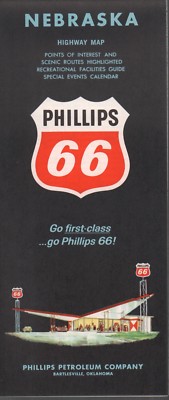 1964 Phillips 66 Road Map: Nebraska NOS | eBay