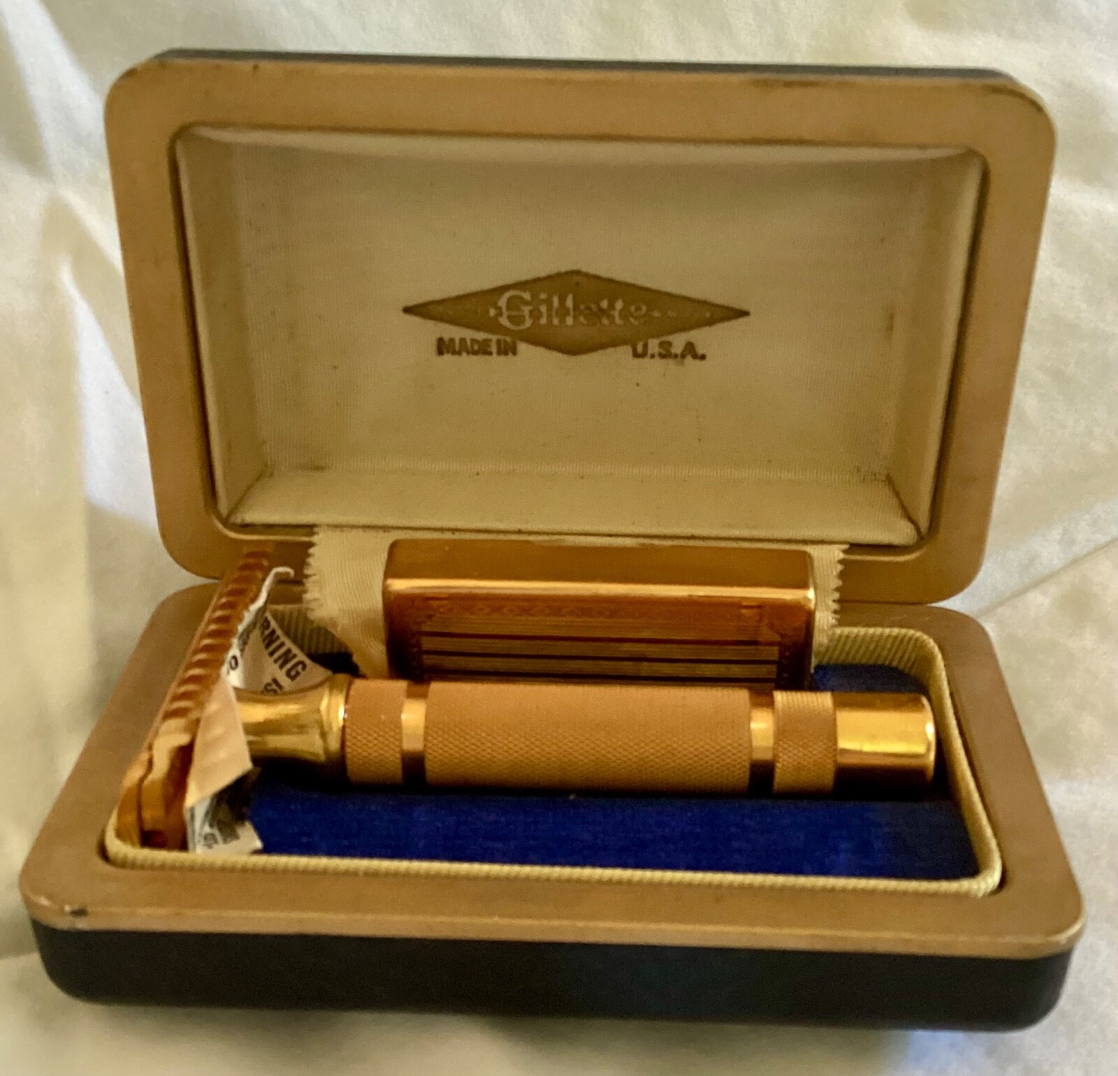 Gillette 1930 NEW BOSTONIAN Common Bar Handle DE Safety Razor Set in ...