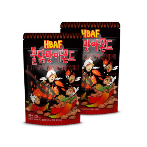 HBAF Nuts Hot & Spicy Buldak Flavor Almond 190g*2ea 불닭맛 아몬드 | eBay
