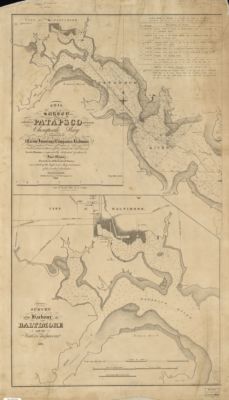 14" x 24" 1819 Map Of Patapsco River & Part Of Chesapeake Bay Survey | eBay