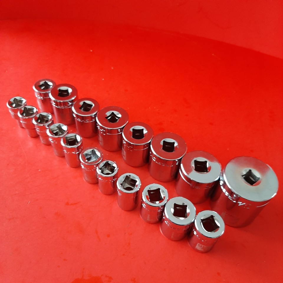 NEW Craftsman Easy Read 19 Pc 1/2 Drive 12Pt Shallow SAE Socket Set 3/8 ...