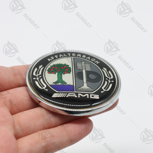 Front Hood Emblem Color Apple Tree Flat Paste Badge Decal For AMG ...