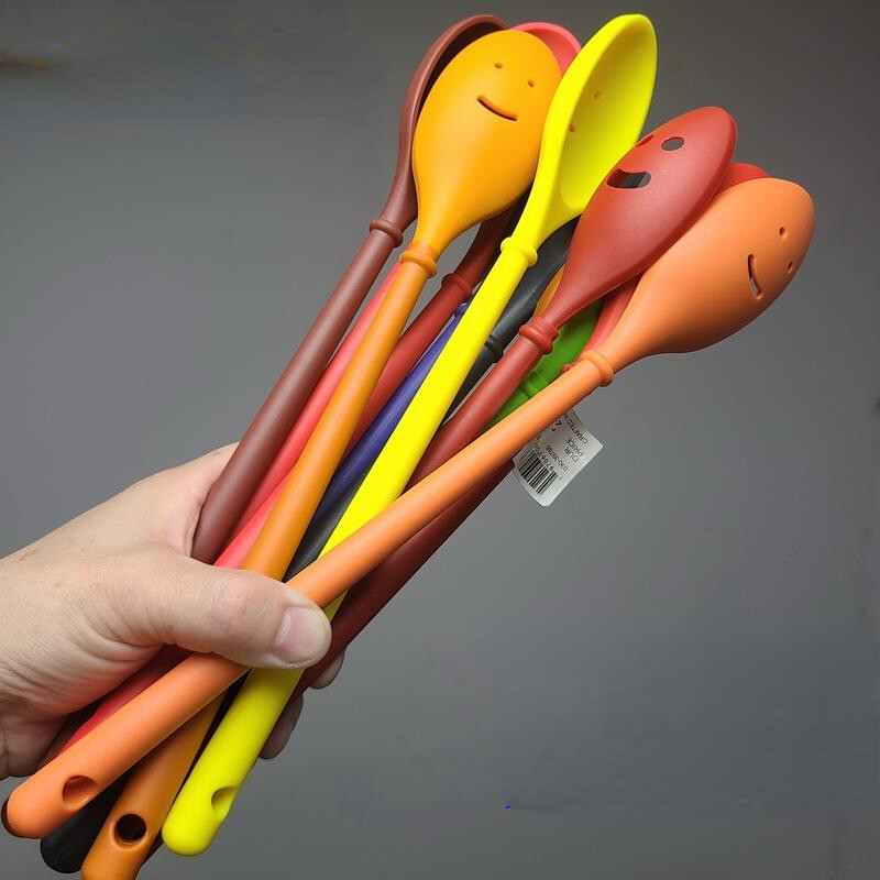 Long Handle Mixing Stir Spoon Face Smily Spoon Nylon Stirring Cook ...
