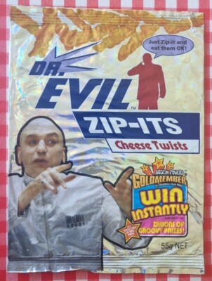 Tazo Chip Packet Dr. Evil Zip-Its Cheese Twists - Austin Powers, Rare ...
