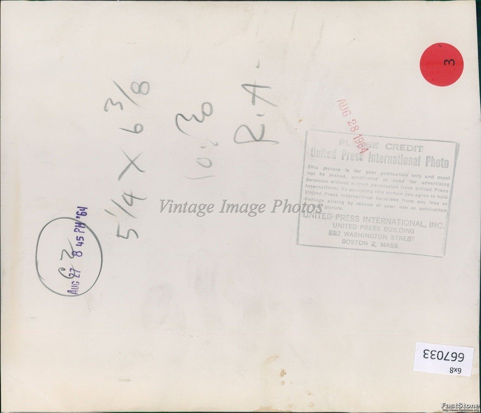 1964 Senator Hubert Humphrey Vp Candidate Bell Watson Wirephoto 6X8 ...