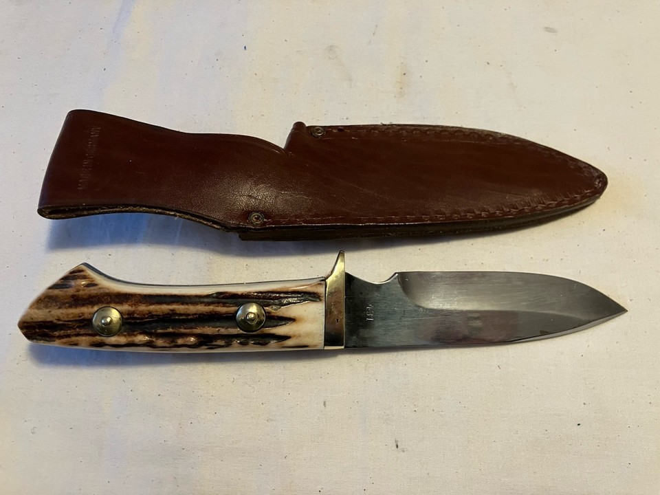 Vintage Edge Mark Solingen Germany #431 Stag Handle Hunting Knife w ...