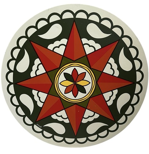 Cool Jacob Zook Hex Sign Pennsylvania Barn Star Dutch Folk Art Large 15 ...