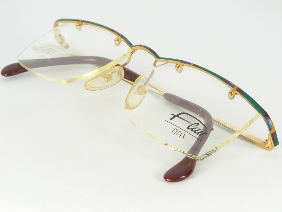 Flair Jet Set 736 419 MULTICOLOR EYEGLASSES HALF RIM TITAN GLASSES 54 ...