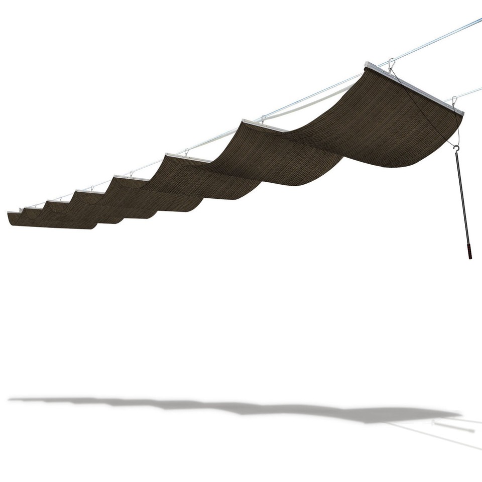 4' Retractable Canopy Cover Wave Shade Shelter Outdoor Yard Awning w ...