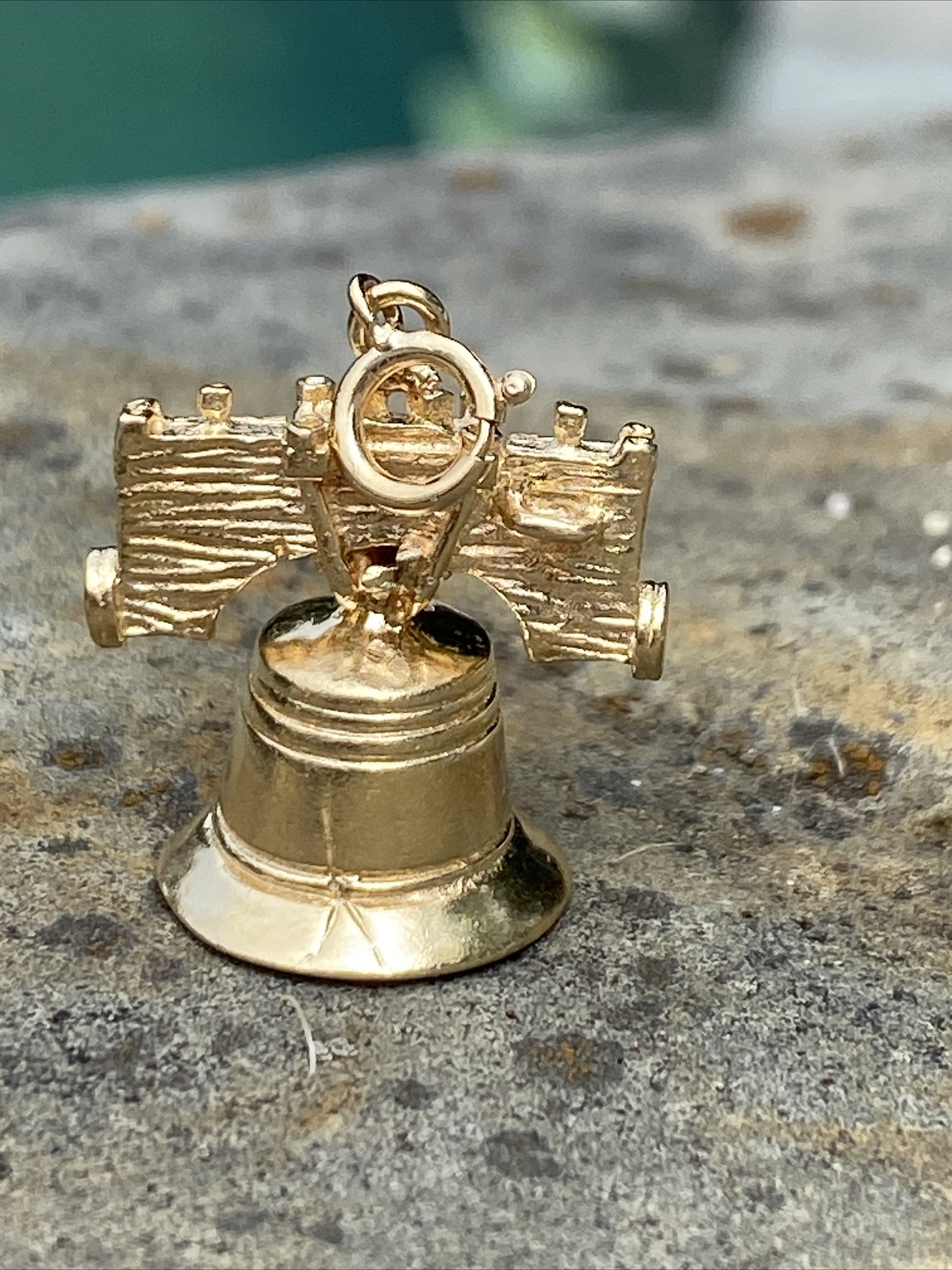 14K Yellow Gold Liberty Bell Charm | eBay