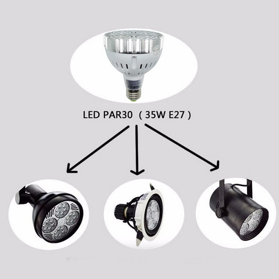 PAR30 E27 35W White 6000K LED BULB LAMP 110V-220V Ceiling Down Track ...