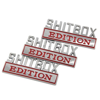 3pcs SHITBOX EDITION Badge Car Truck Emblems Hood Nameplate Sticker ...