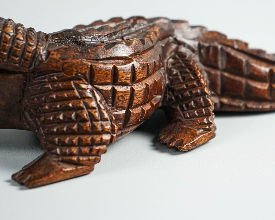 Crocodile Sculpture, Animal Statue, Alligator, Wood Carving, Wooden ...