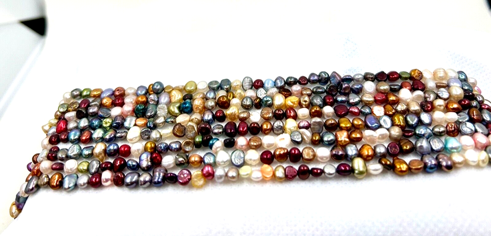4-5mm Multi-Colored 16" Strands of Freshwater Pearls 8Total Strands ...