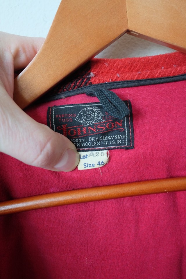 VINTAGE USA Johnson Woolen Mills Coat Mackinaw Wool Cruiser Jacket Jac ...