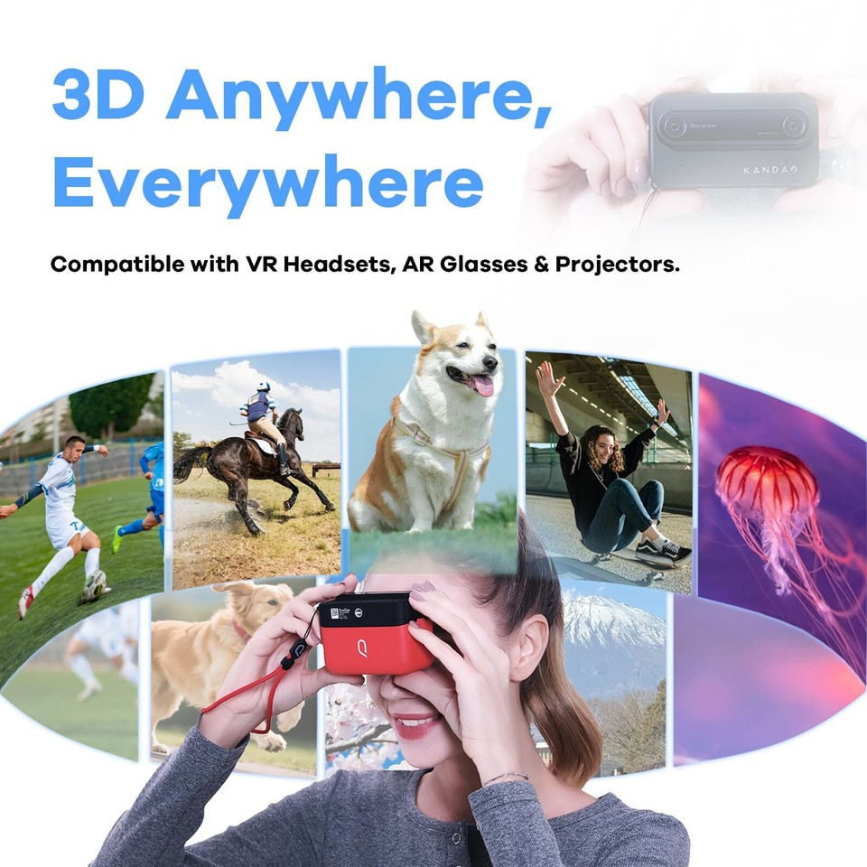 Kandao QooCam EGO 3D Stereo Cinema Camera 24MP/8K Photos/4K 60FPS KIT ...