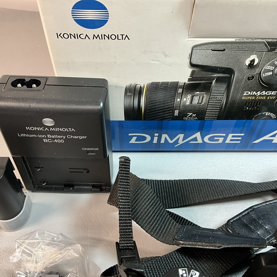 Konica Minolta DiMAGE A2 8MP Digital Camera 7x Zoom Batt Charger ...