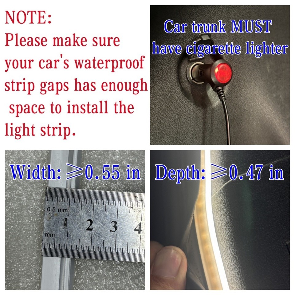 Modify Car Trunk Ambient LED Light Strip Illumination for 2019-2025 ...