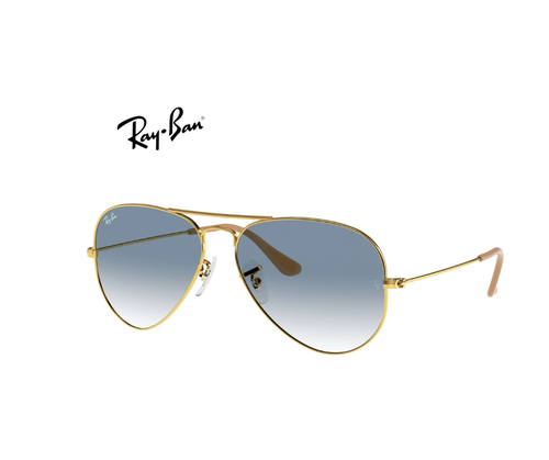 Ray-Ban Rb3025 Classic Gold/Light Blue Gradient Aviator Sunglasses | eBay