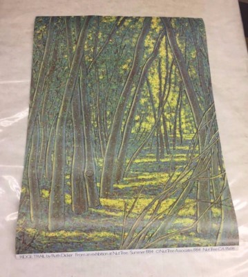 Vintage 1984 Ruth Dicker RIDGE TRAIL POSTER PRINT NUT TREE VACAVILLE CA ...