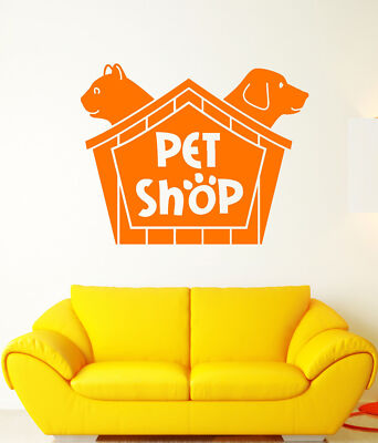 Vinyl Wall Decal Pet Shop Store Signboard Cat Booth Dog Stickers ...