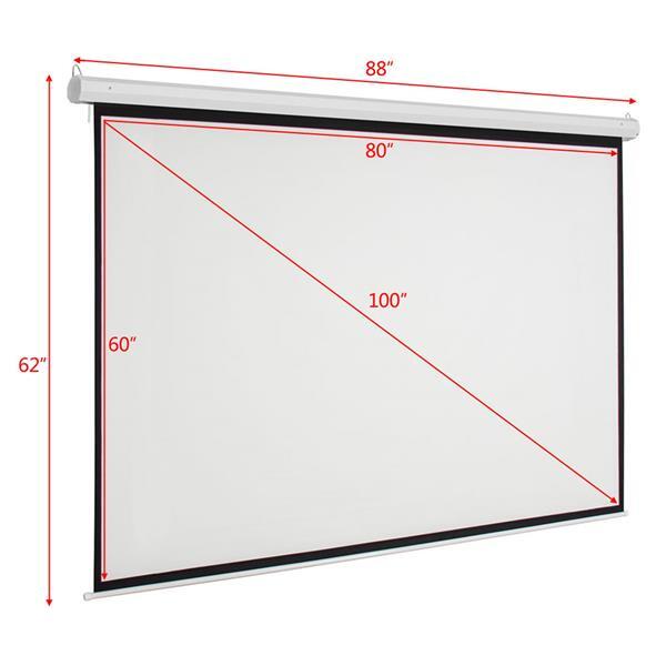 Motorized/Manual Pull Down 120''/100" 16:9 Projection Screen Home ...