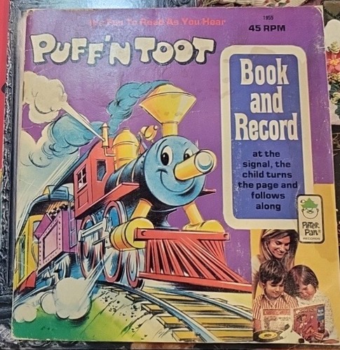 Vintage Puff 'N Toot Read Along Story Book And Record 45 RPM Peter Pan ...