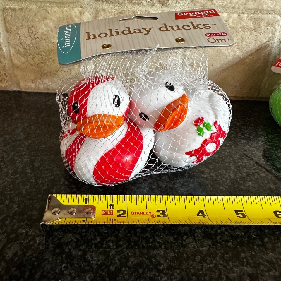NEW 4pc Infantino Rubber Ducks Christmas Holiday Go Gaga! Bath Toy ...