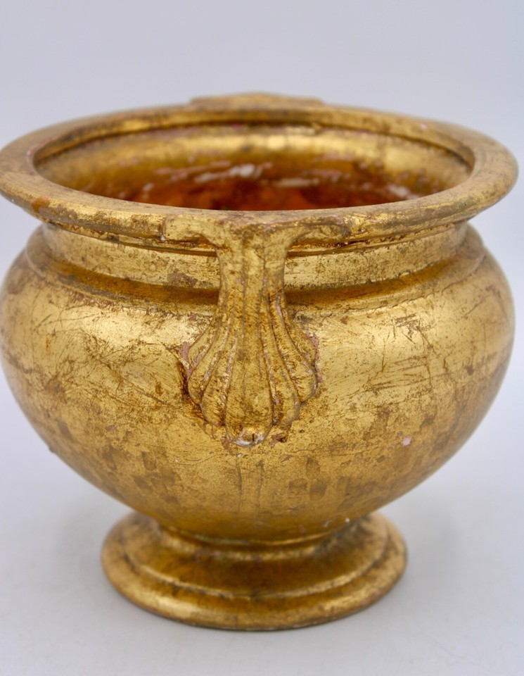 Antique Italian Gold Leaf Gilt Terra Cotta Cachepot | eBay
