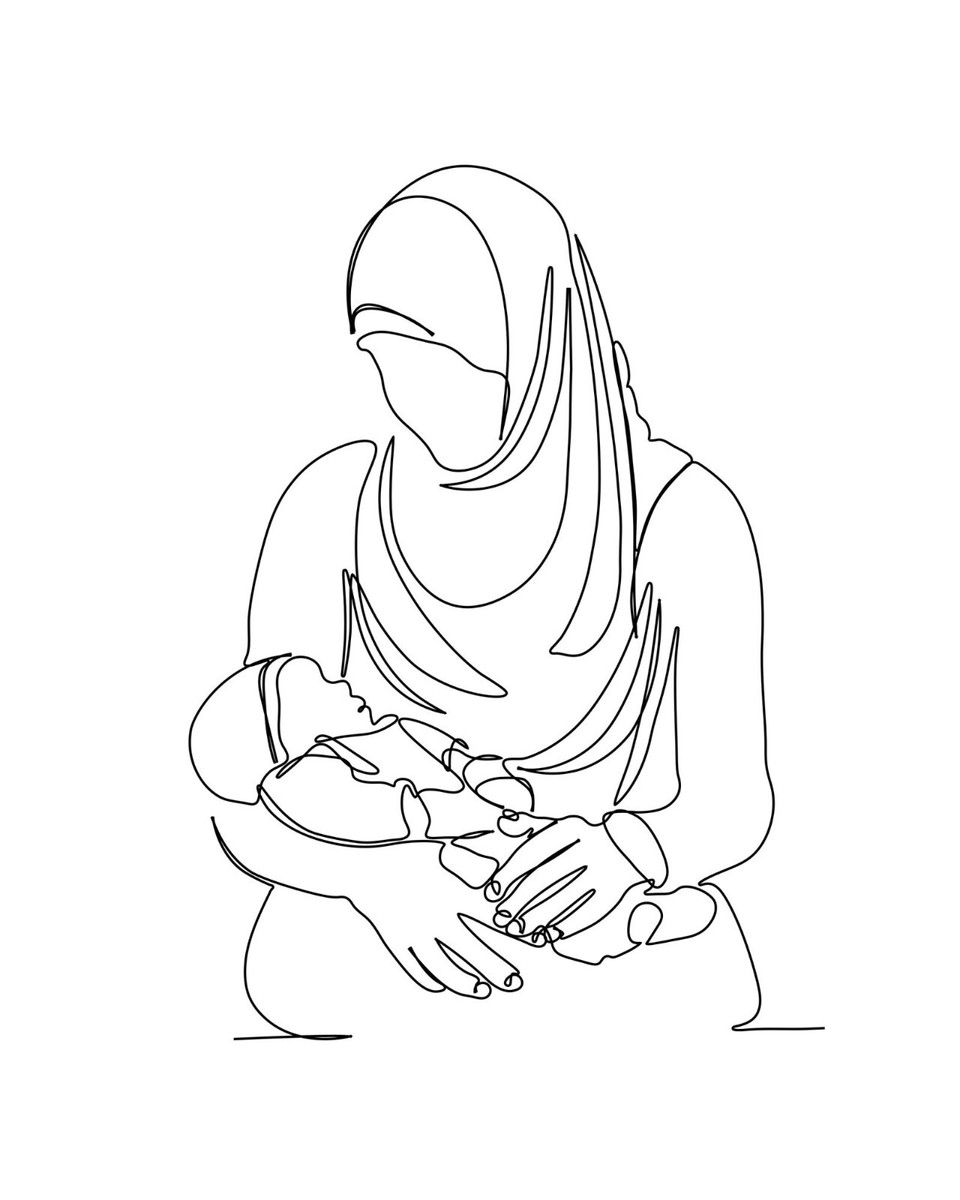 Muslim Mother Coloring Pages