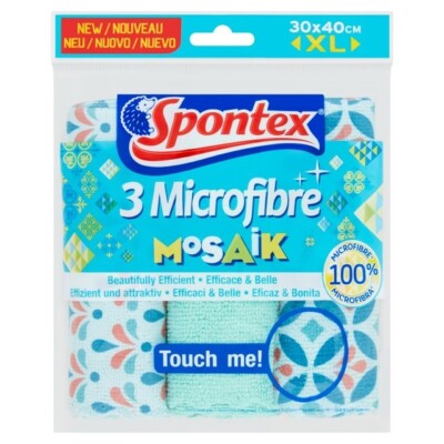 Spontex Mosaik Microfibre Cloth 3 per pack | eBay UK